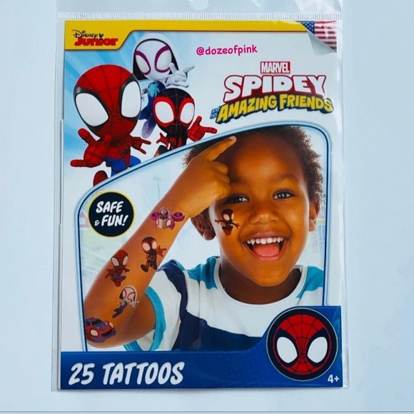 Marvel | Accessories | Disney Jr Marvel Spidey 25 Tattoos Pack | Poshmark